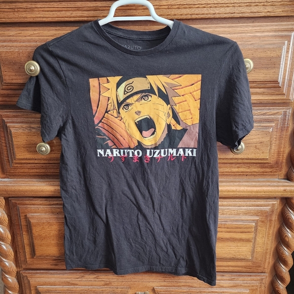 Naruto | Tops | Naruto Uzumaki Anime Black Tee | Poshmark